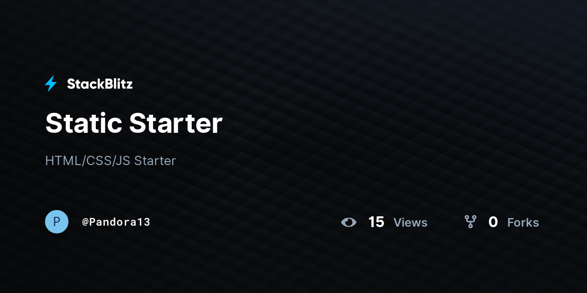 Static Starter - StackBlitz