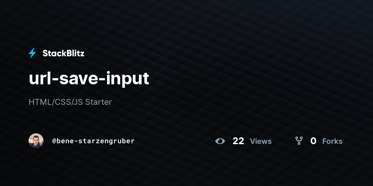 url-save-input - StackBlitz