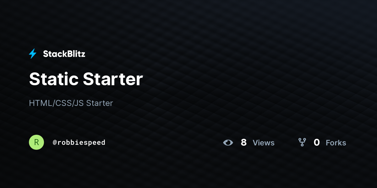 Static Starter - StackBlitz