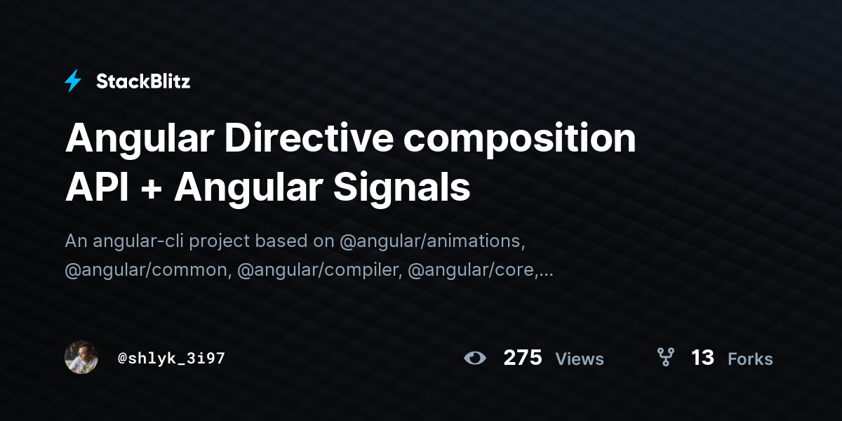 Angular Directive composition API + Angular Signals - StackBlitz