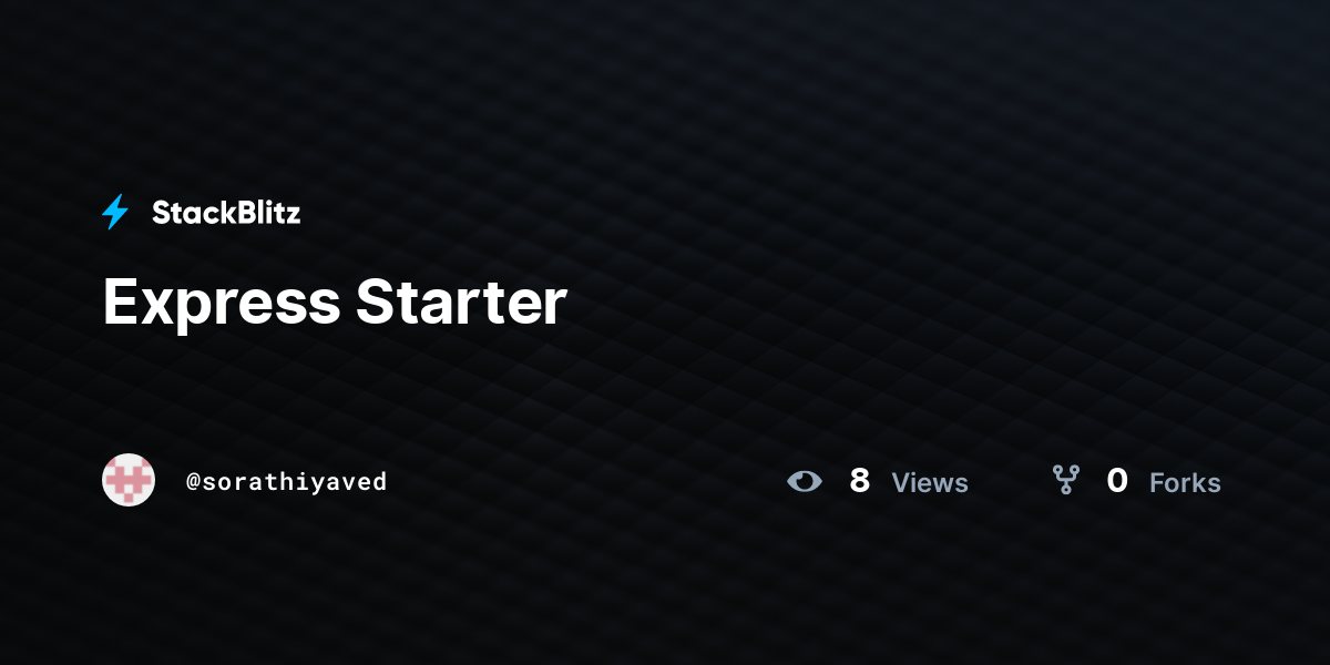 Express Starter - StackBlitz