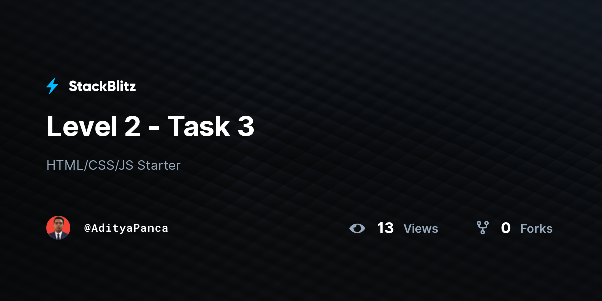 Level 2 - Task 3 - StackBlitz