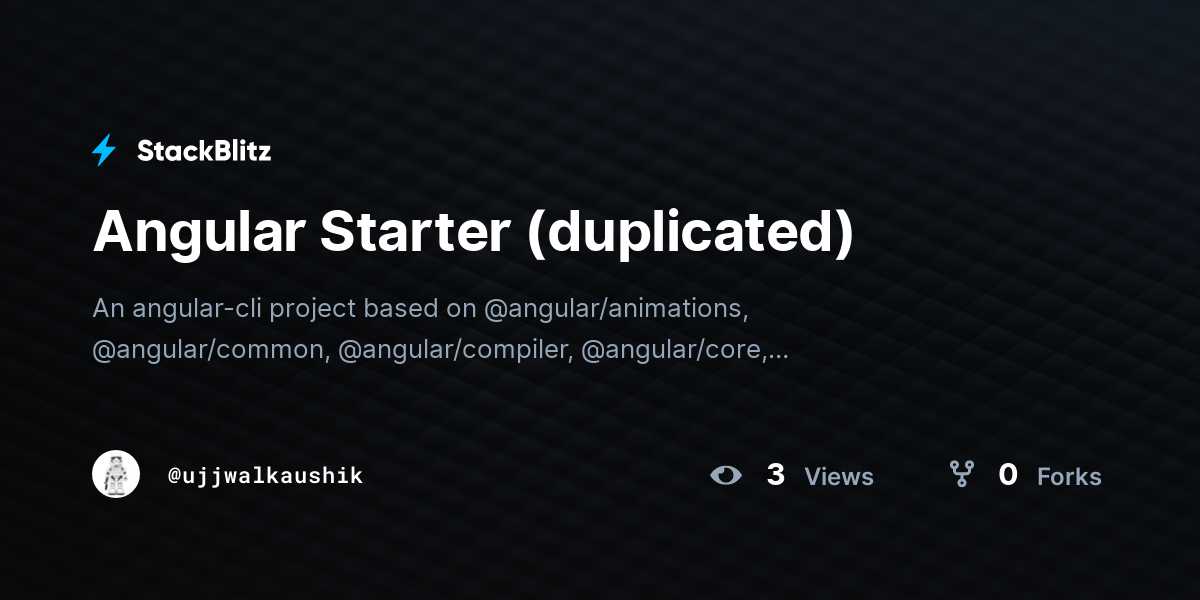 Angular Starter (duplicated) - StackBlitz