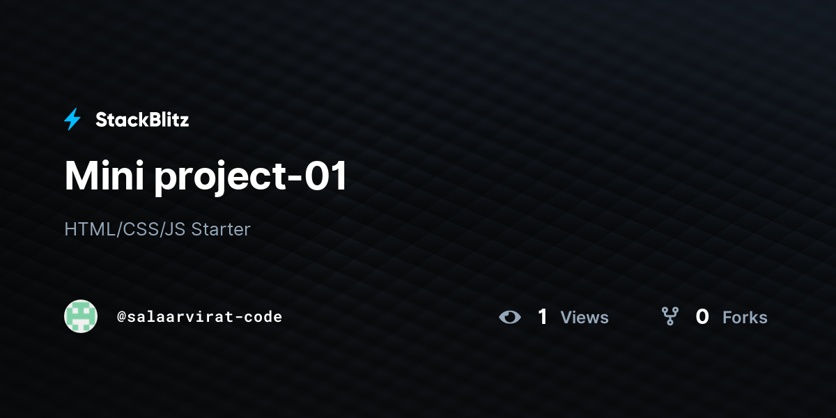 Mini project-01 - StackBlitz