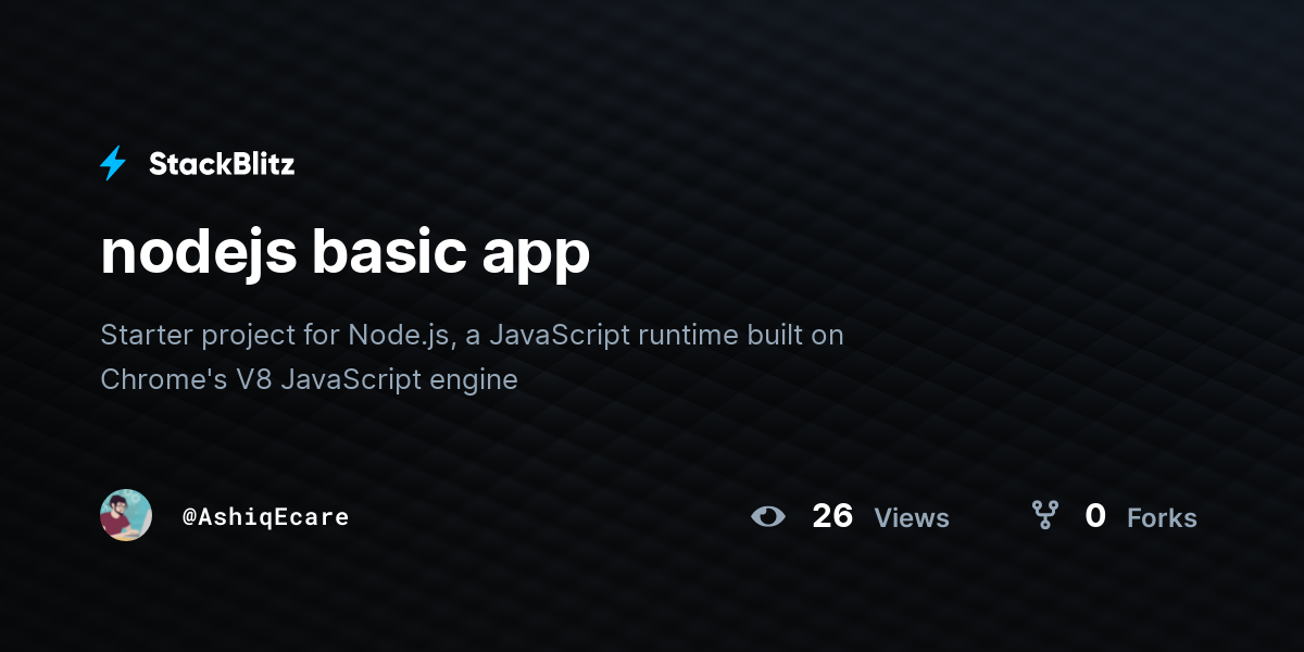nodejs basic app - StackBlitz
