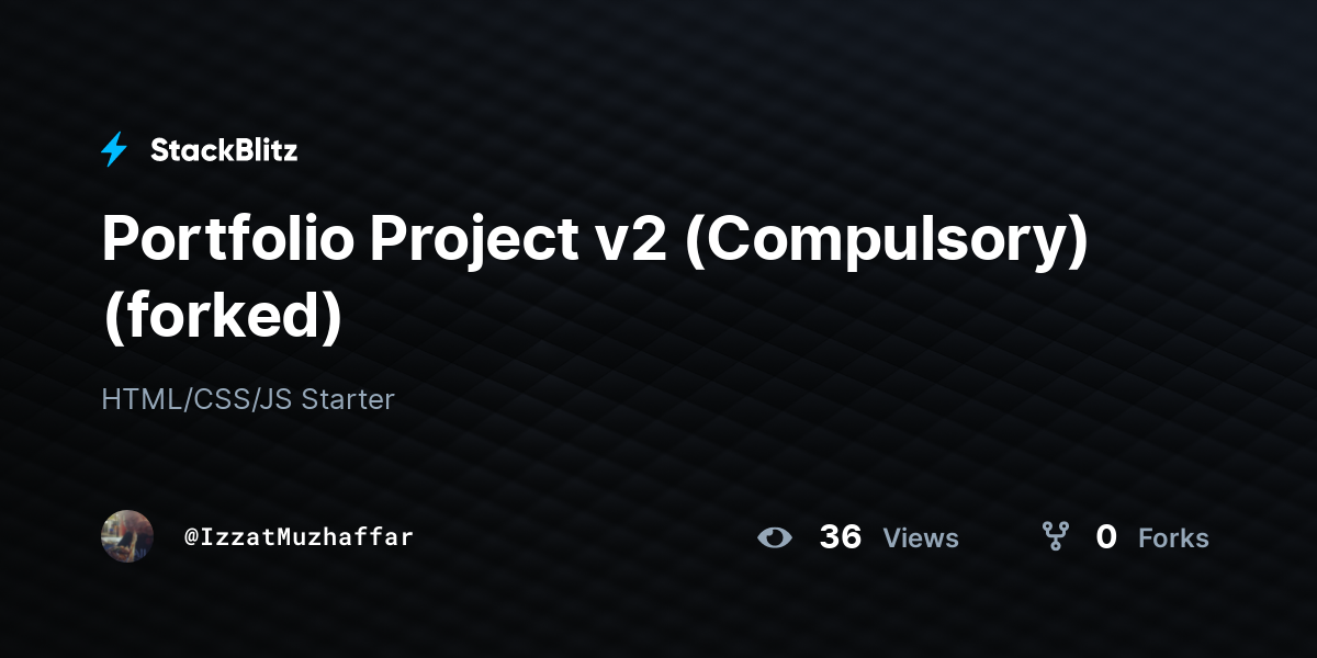 Portfolio Project v2 (Compulsory) (forked) - StackBlitz