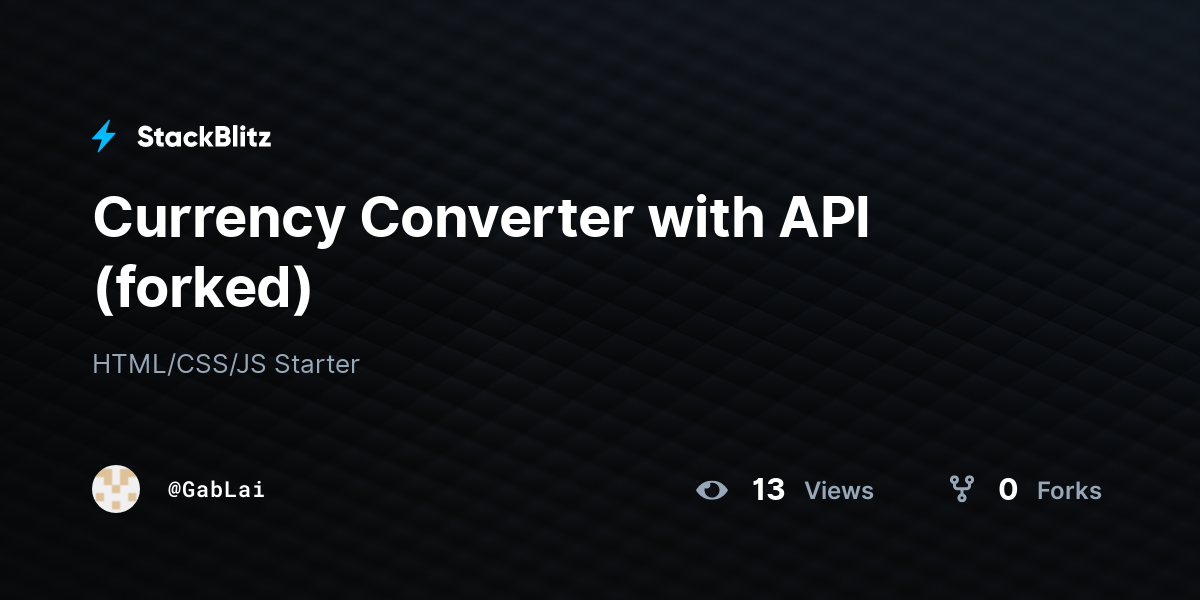 Currency Converter with API (forked) - StackBlitz