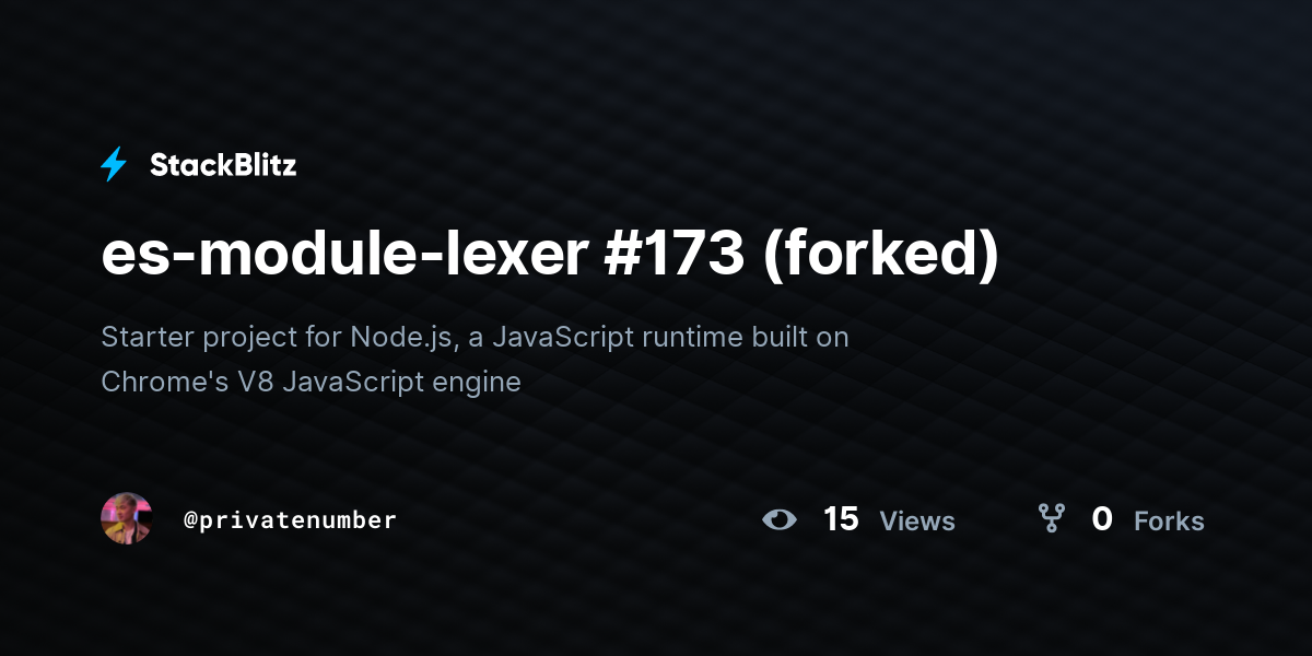 es-module-lexer #173 (forked) - StackBlitz