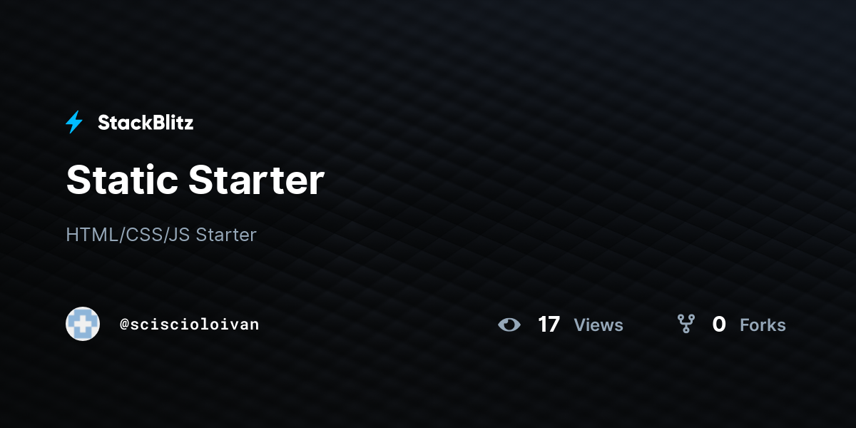 Static Starter Stackblitz