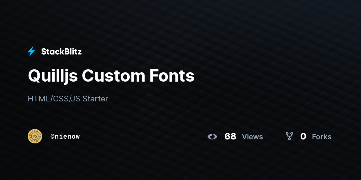 Quilljs Custom Fonts - StackBlitz