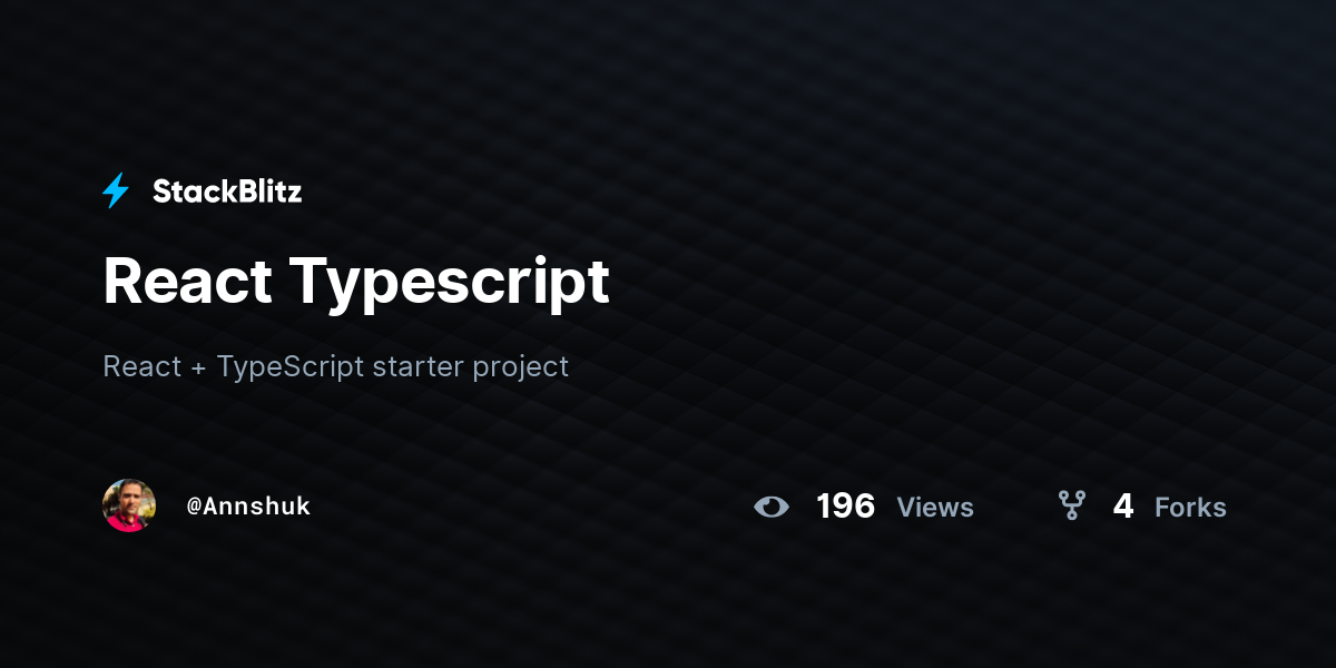 React Typescript - StackBlitz