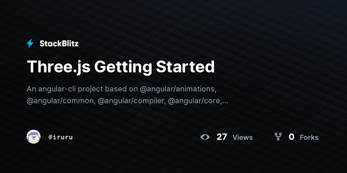 Three.js Getting Started - StackBlitz