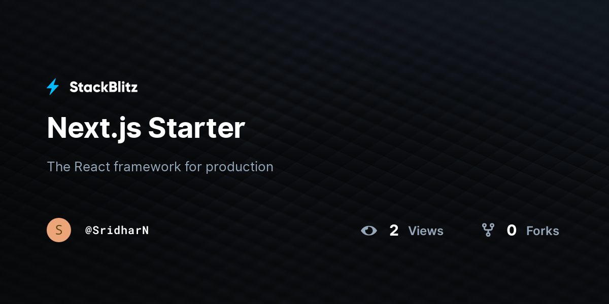 Next.js Starter - StackBlitz