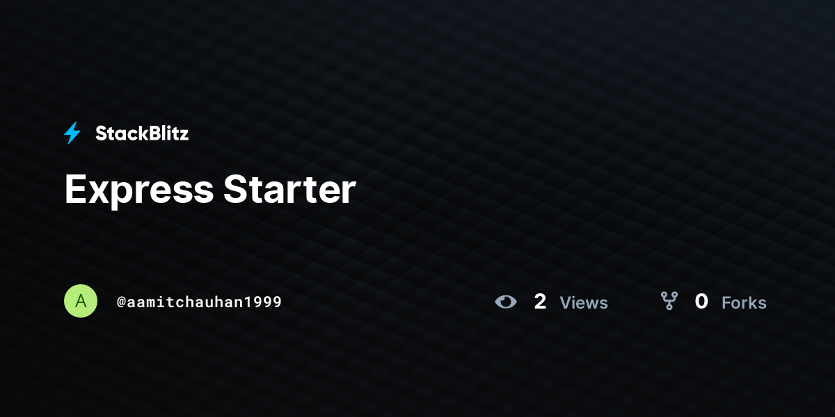 Express Starter - StackBlitz