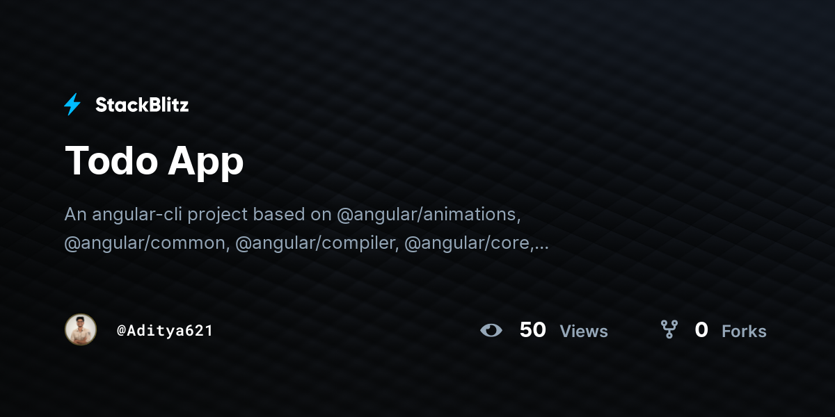 Todo App - StackBlitz