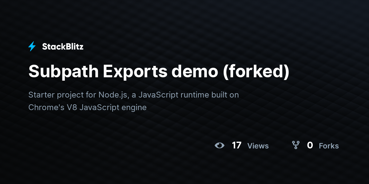 Subpath Exports demo (forked) - StackBlitz