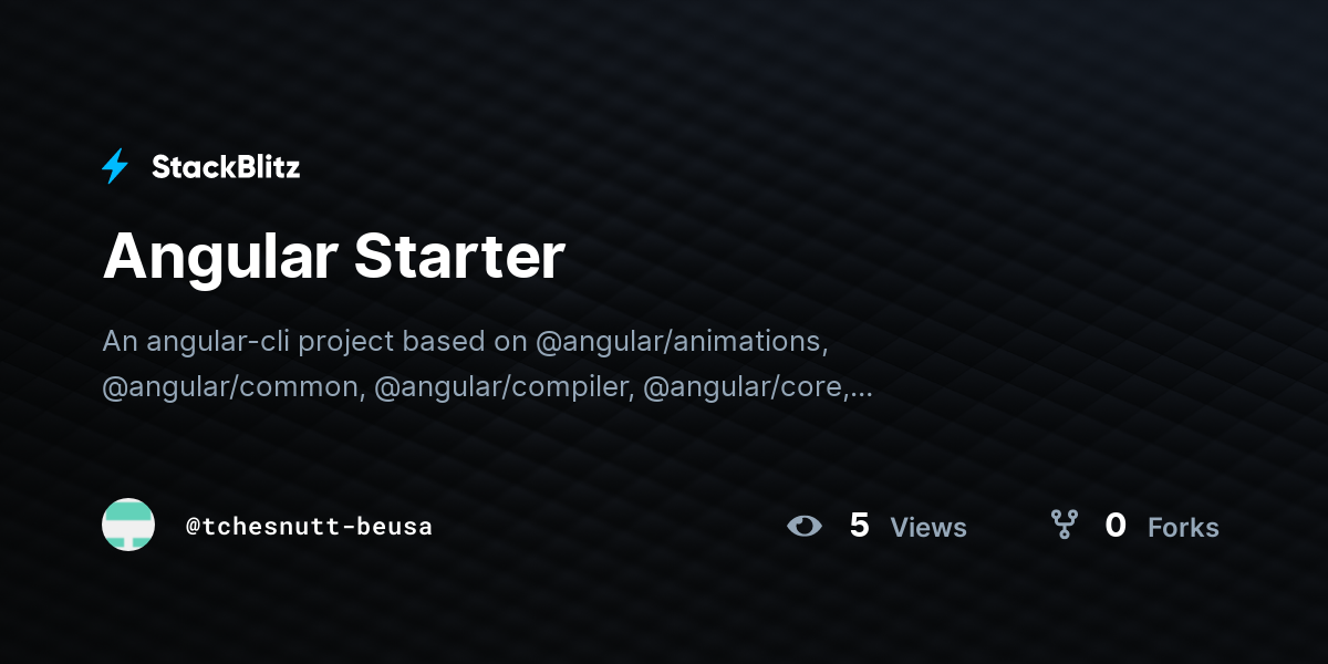 Angular Starter - StackBlitz