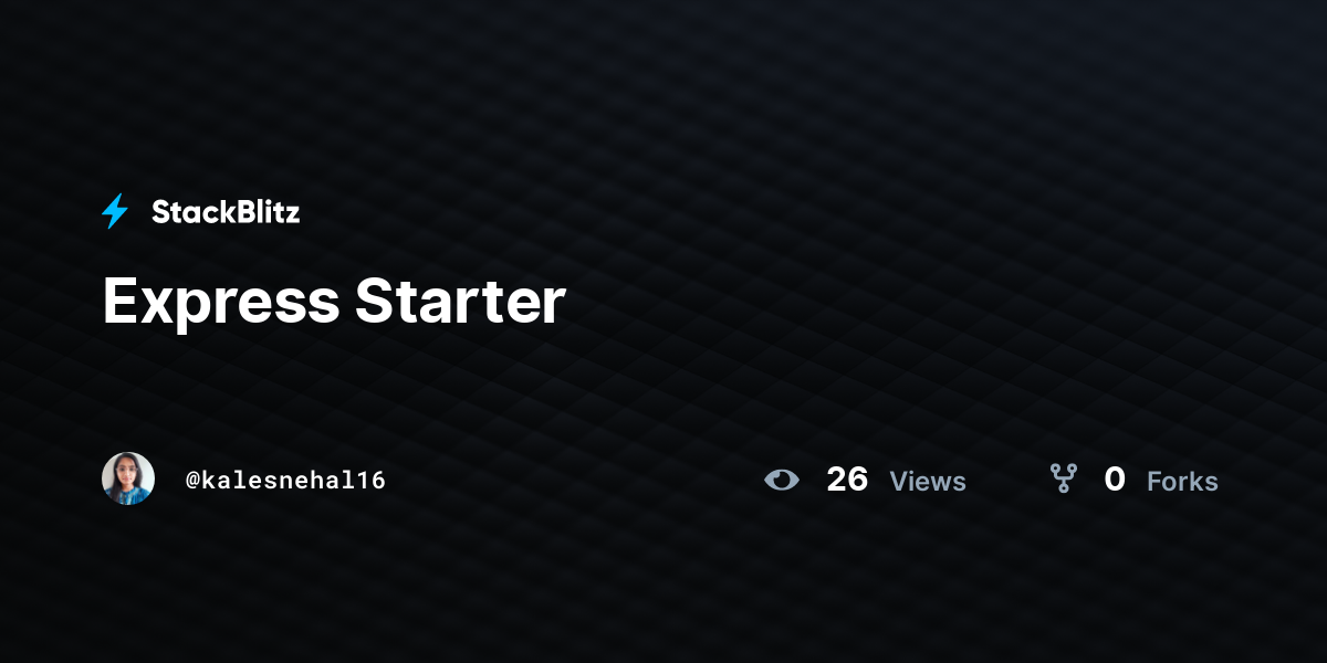 Express Starter - StackBlitz