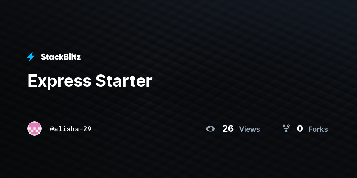 Express Starter - StackBlitz