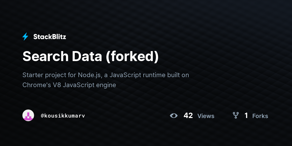 Search Data (forked) - StackBlitz