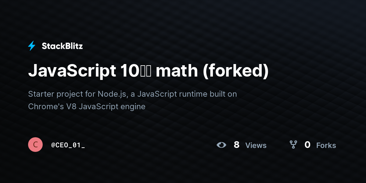 JavaScript 10일차 math (forked) - StackBlitz
