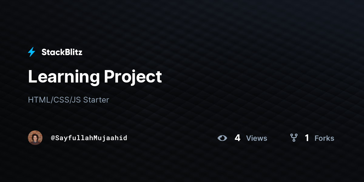 Learning Project - StackBlitz