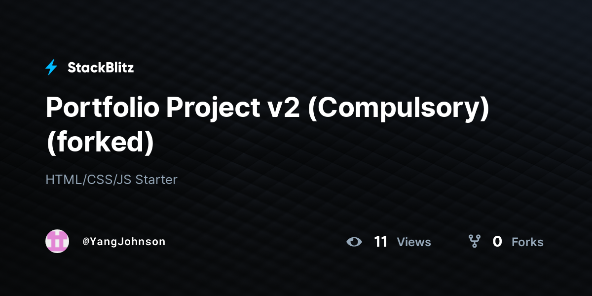 Portfolio Project v2 (Compulsory) (forked) - StackBlitz