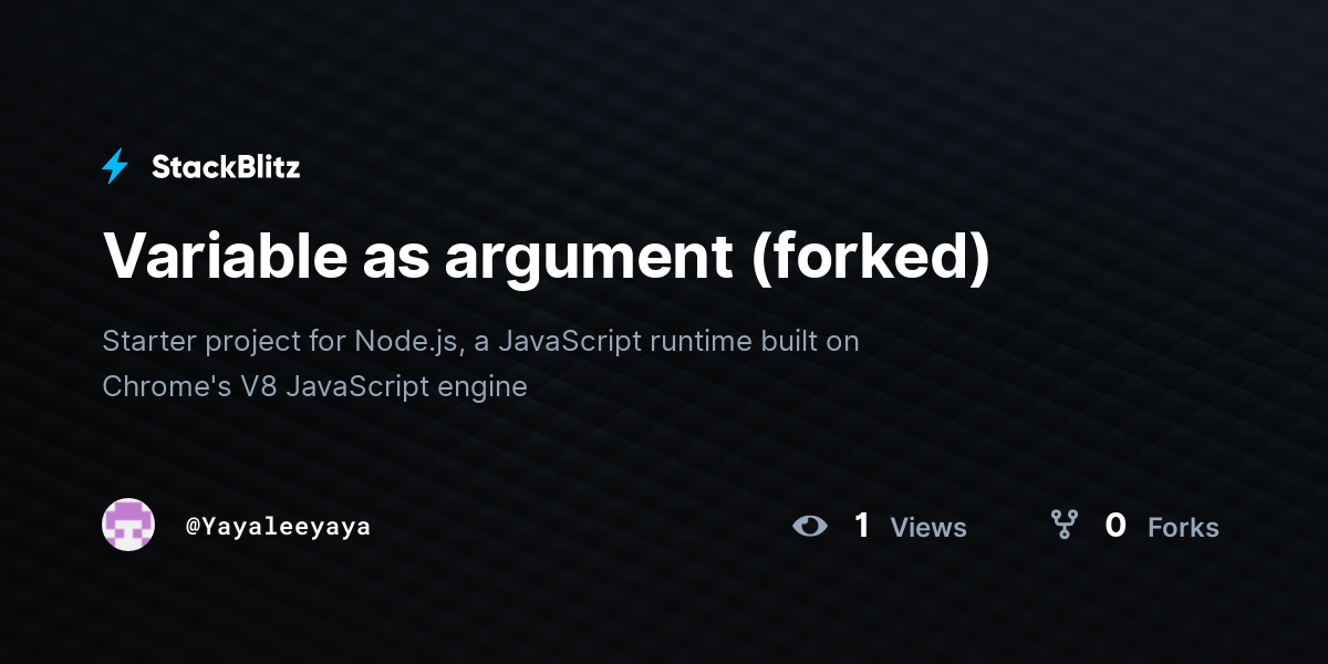 Variable as argument (forked) - StackBlitz