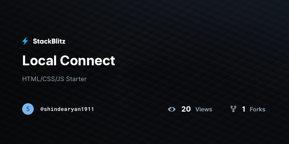 Local Connect - StackBlitz
