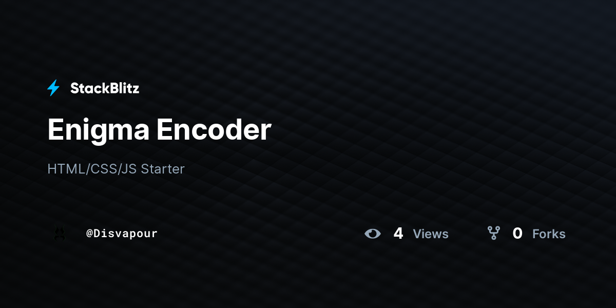 Enigma Encoder - StackBlitz