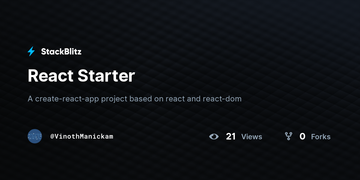 React Starter - StackBlitz