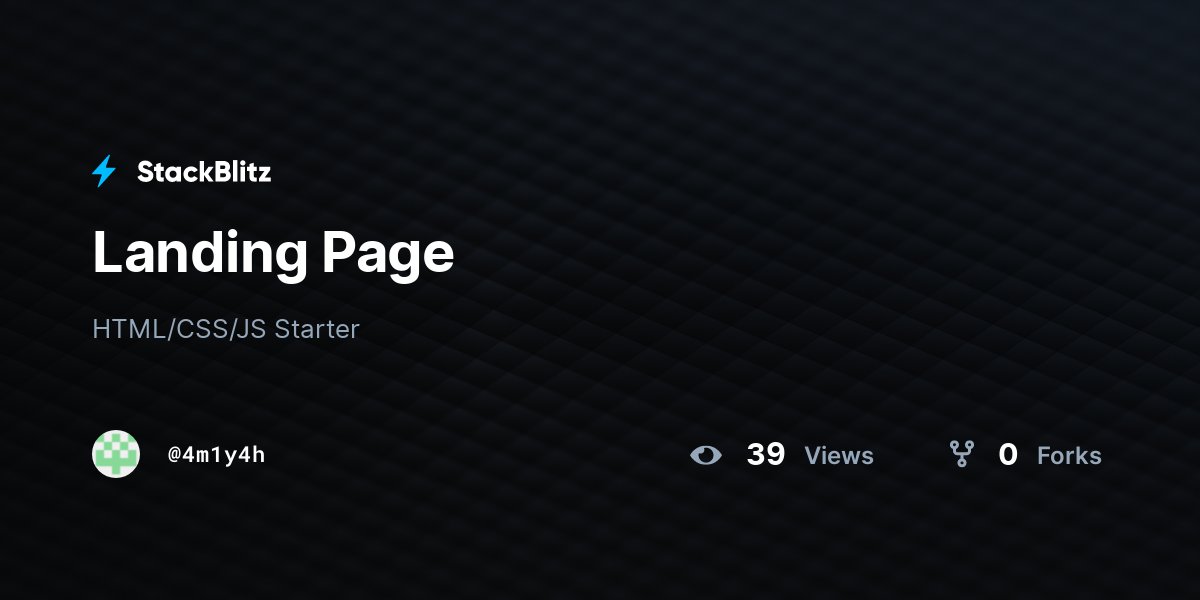 Landing Page - StackBlitz