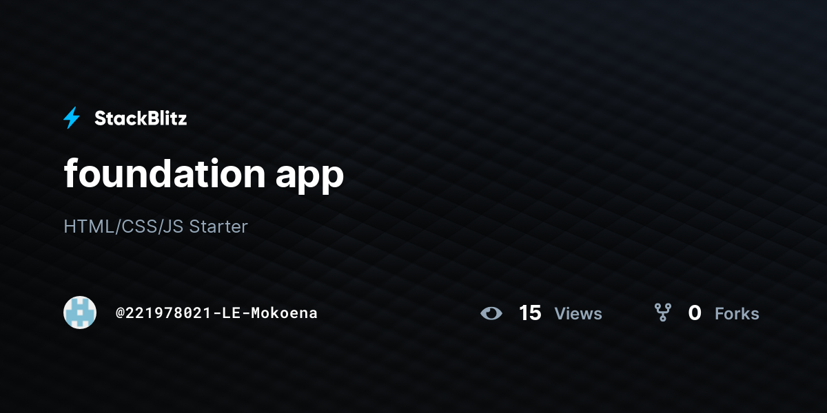 Foundation App Stackblitz