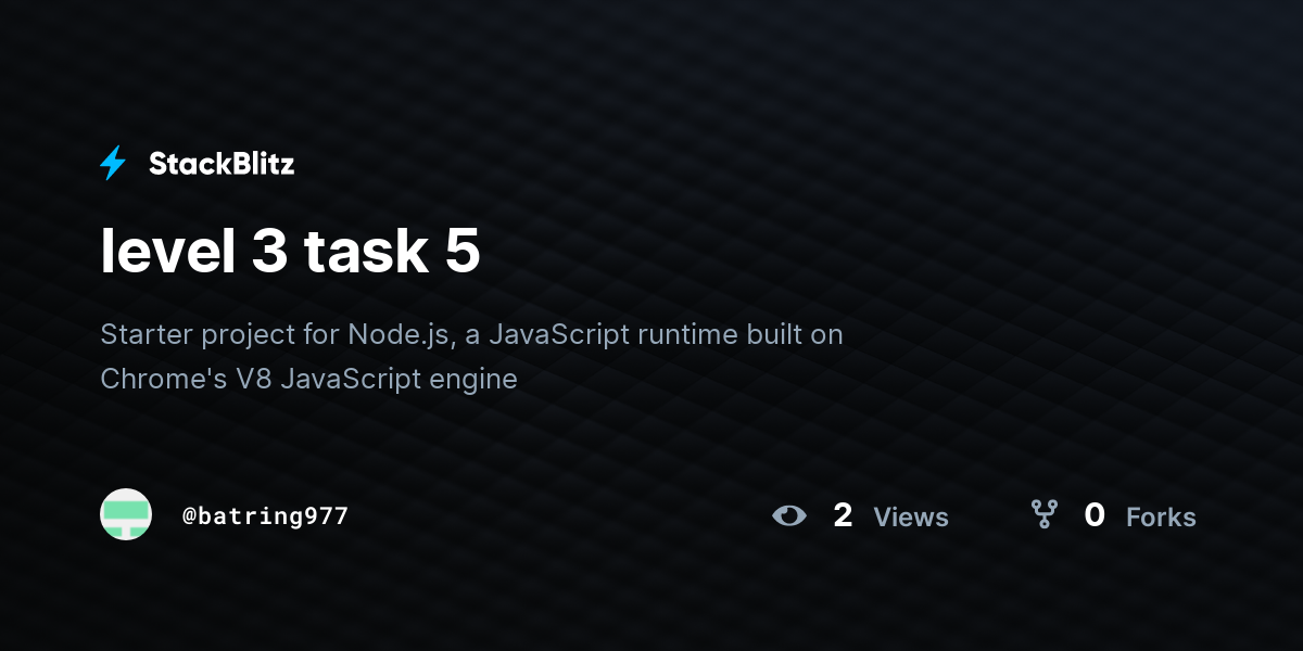 level 3 task 5 - StackBlitz