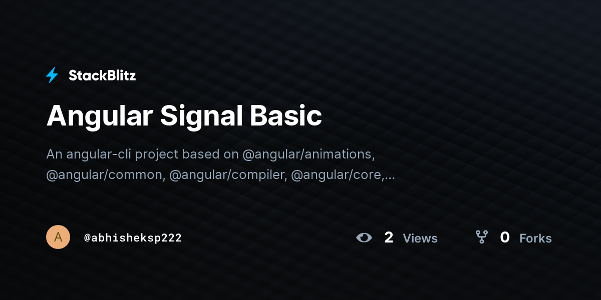 Angular Signal Basic - StackBlitz