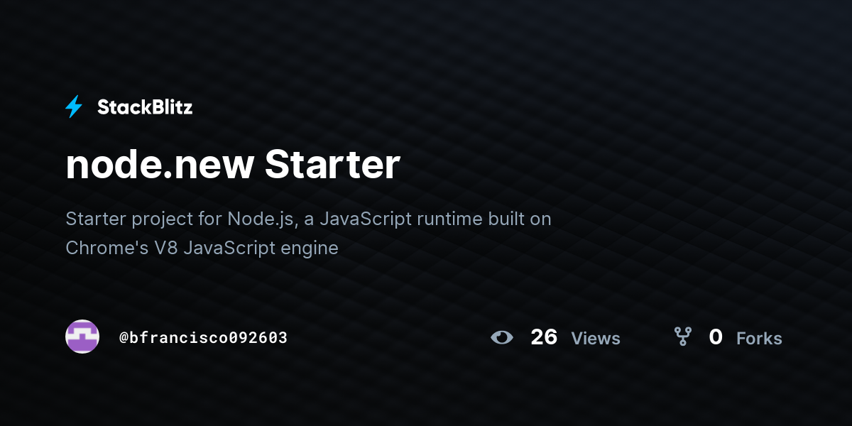 node.new Starter - StackBlitz