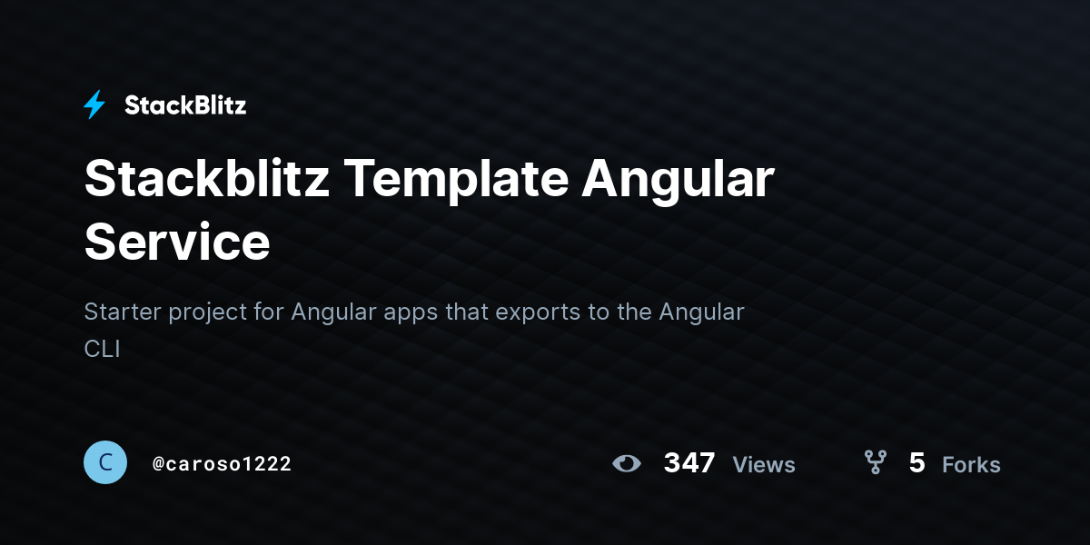 Stackblitz Template Angular Service - StackBlitz