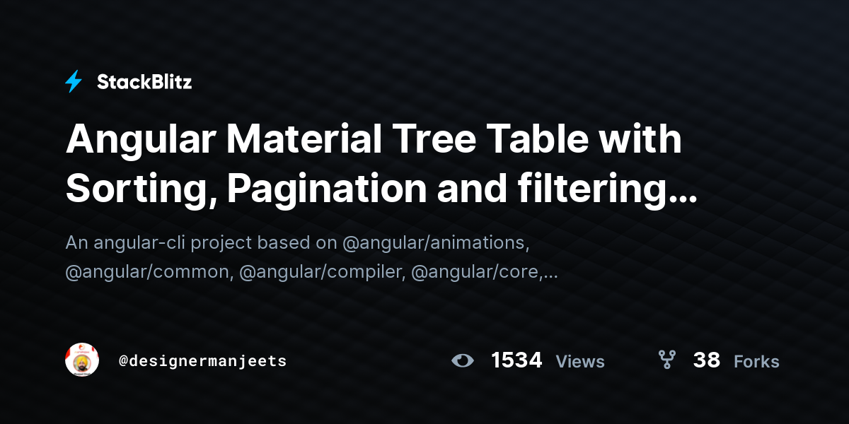 Angular Material Tree Table with Sorting, Pagination and filtering 2024 ...