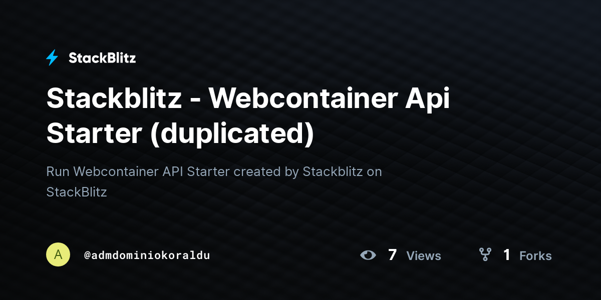 Stackblitz - Webcontainer Api Starter (duplicated) - StackBlitz