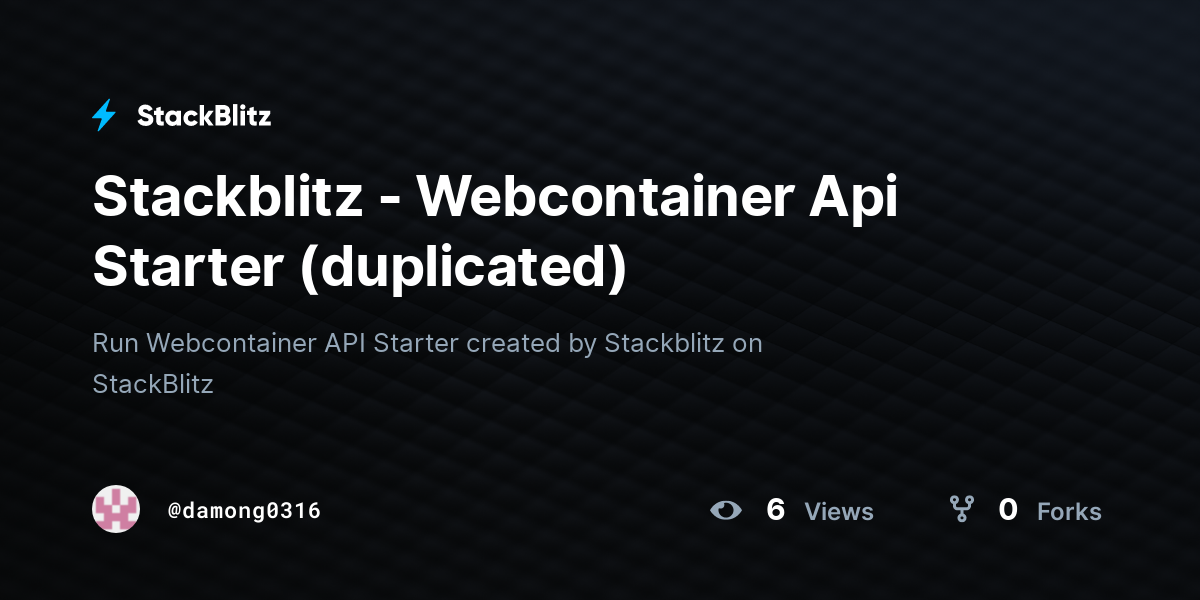 Stackblitz - Webcontainer Api Starter (duplicated) - StackBlitz