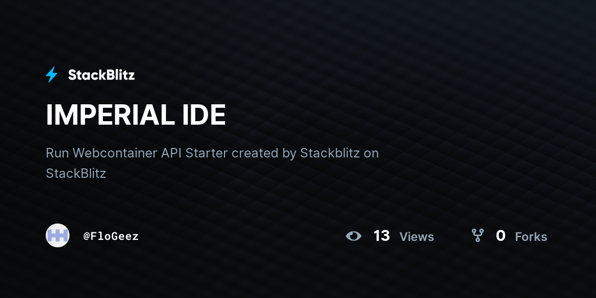 Imperial Ide Stackblitz