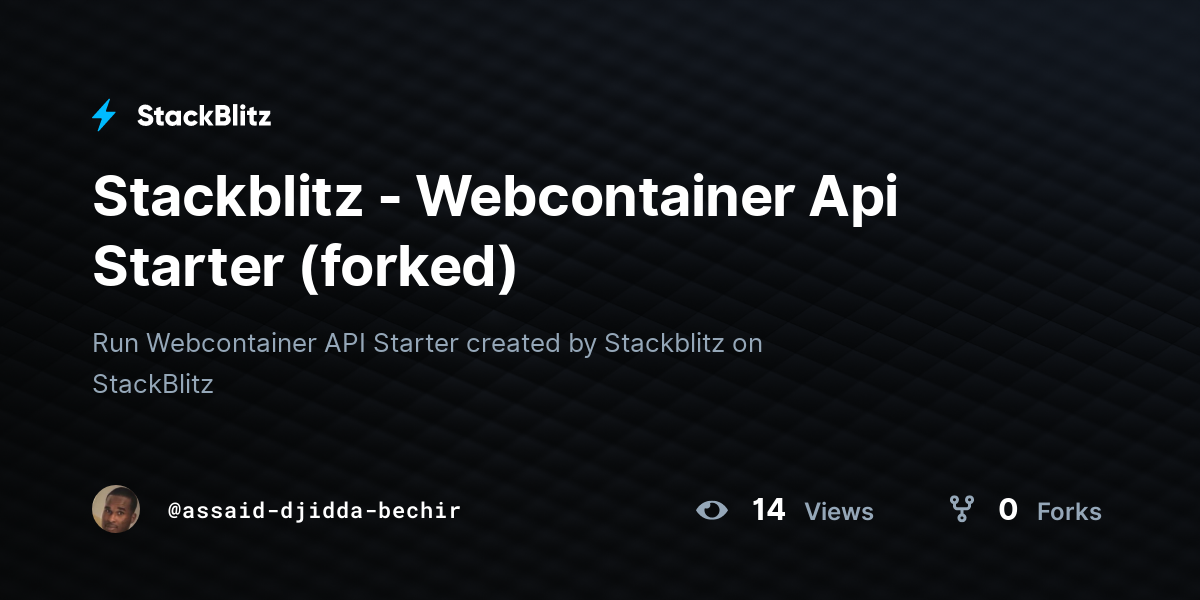 Stackblitz - Webcontainer Api Starter (forked) - StackBlitz