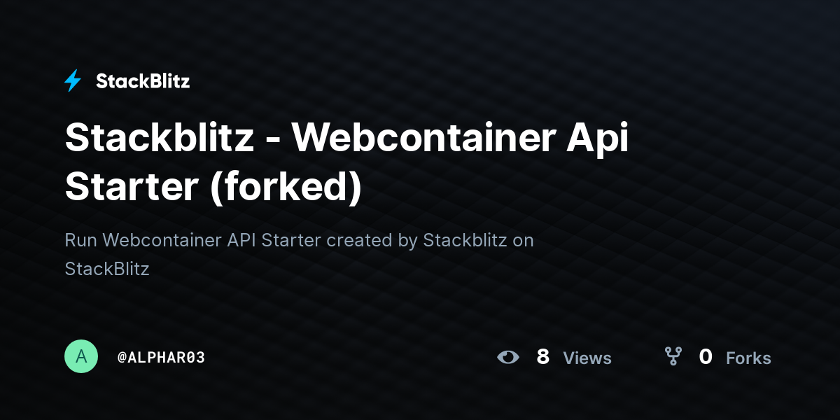 Stackblitz - Webcontainer Api Starter (forked) - StackBlitz