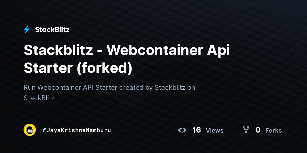 Stackblitz - Webcontainer Api Starter (forked) - StackBlitz