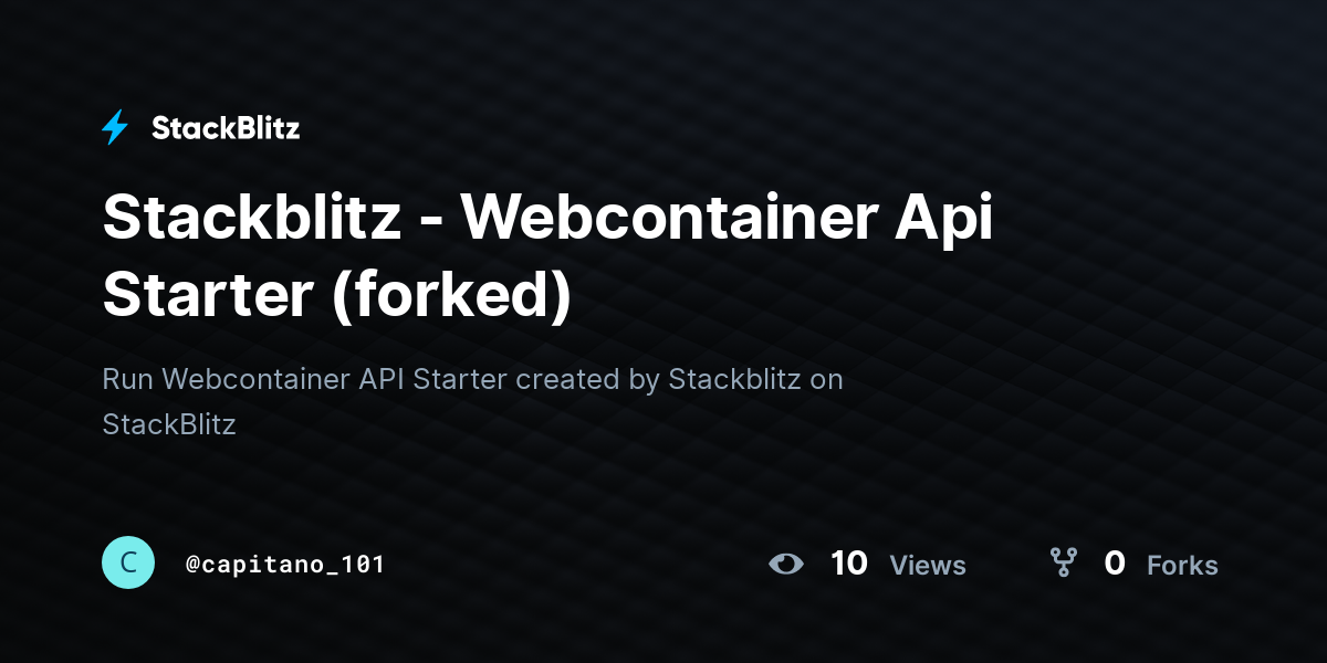 Stackblitz - Webcontainer Api Starter (forked) - StackBlitz