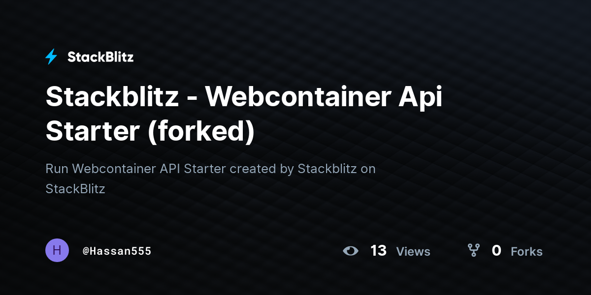 Stackblitz - Webcontainer Api Starter (forked) - StackBlitz