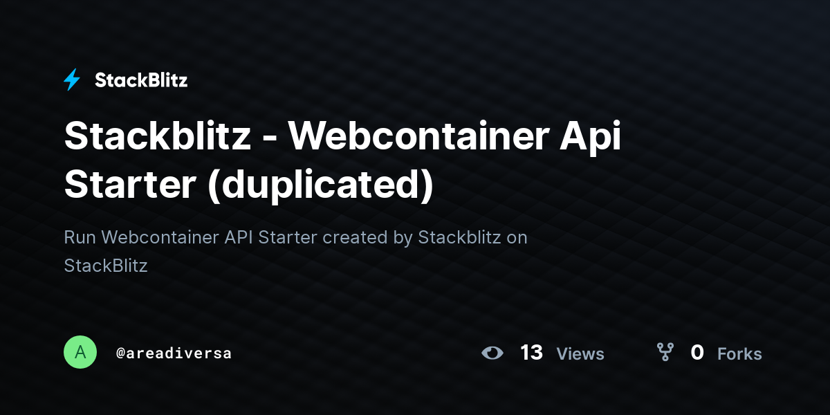 Stackblitz - Webcontainer Api Starter (duplicated) - StackBlitz