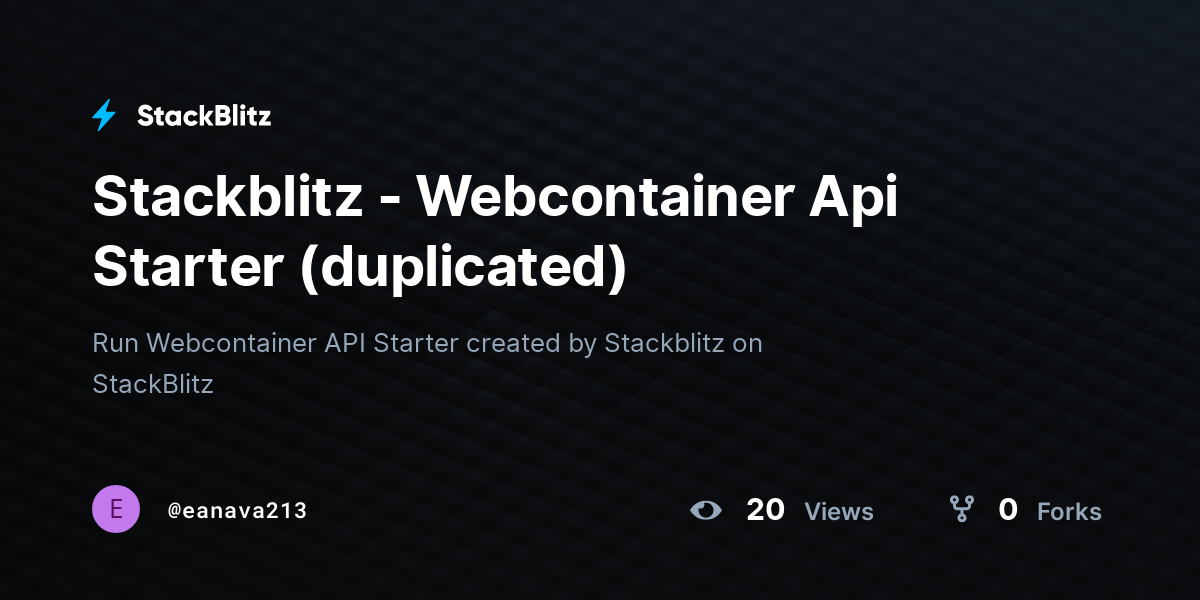 Stackblitz - Webcontainer Api Starter (duplicated) - StackBlitz