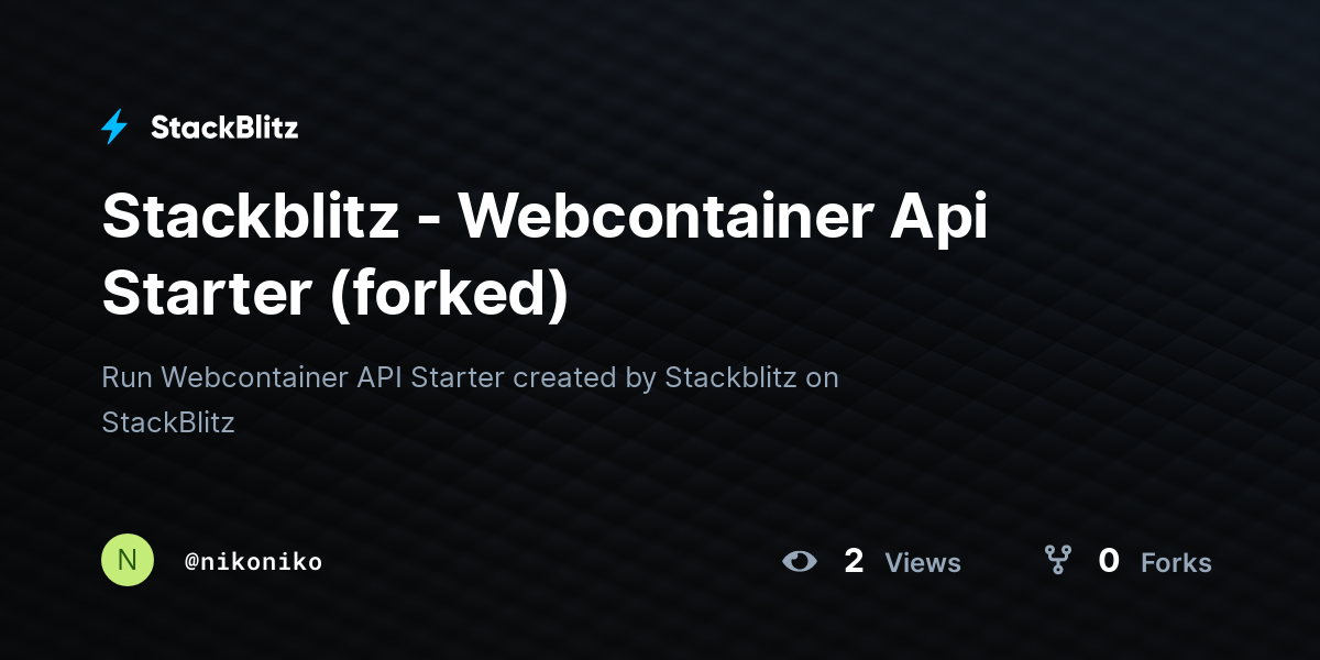 Stackblitz - Webcontainer Api Starter (forked) - StackBlitz