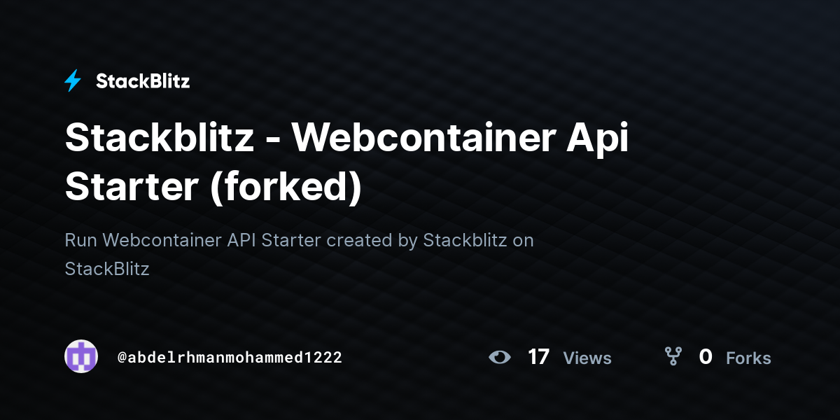 Stackblitz - Webcontainer Api Starter (forked) - StackBlitz